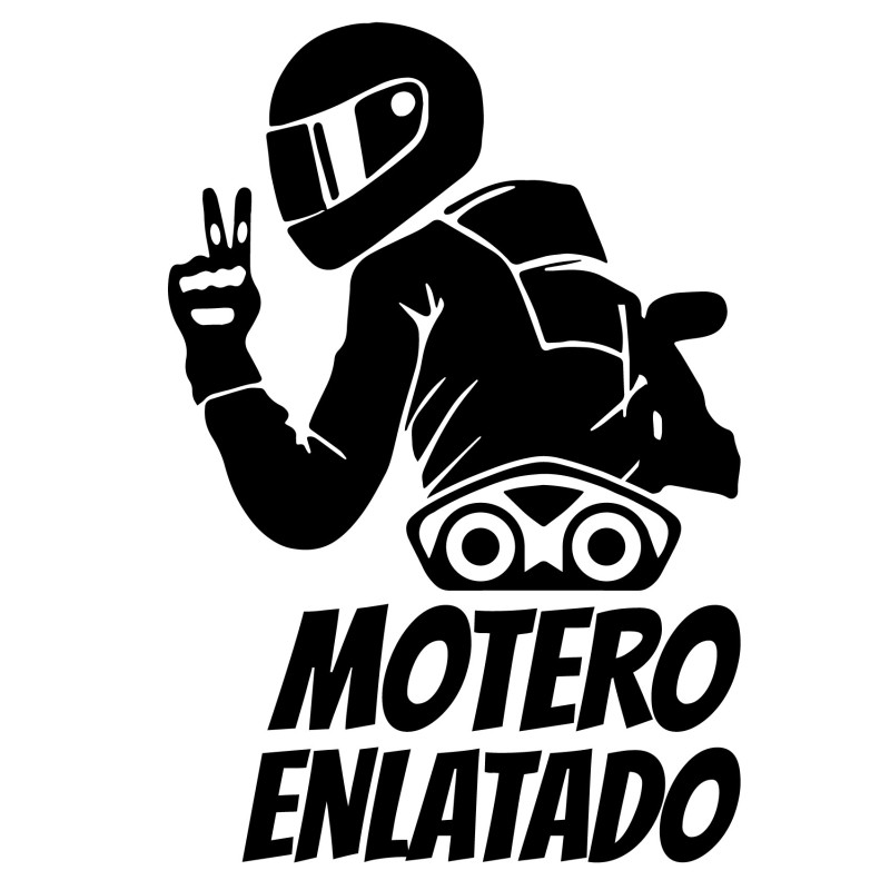 Pegatina vinilo motero enlatado 14x9cm